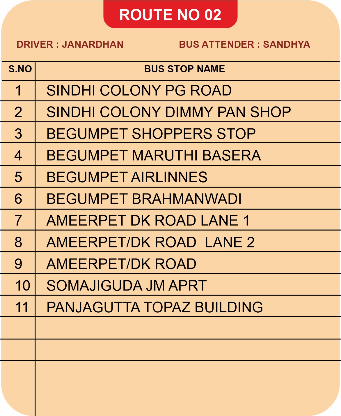 Bus Routes - Delhi School of Excellence